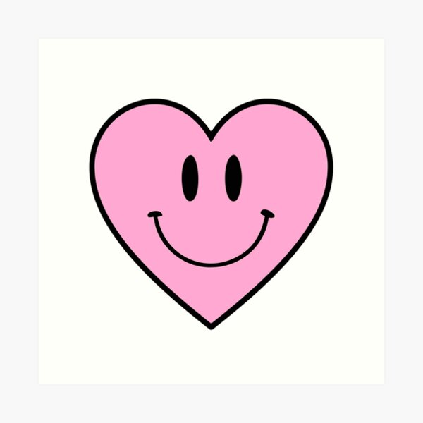 "Pink Heart | Happy Face | " Art Print for Sale by HappyFaceCo | Redbubble