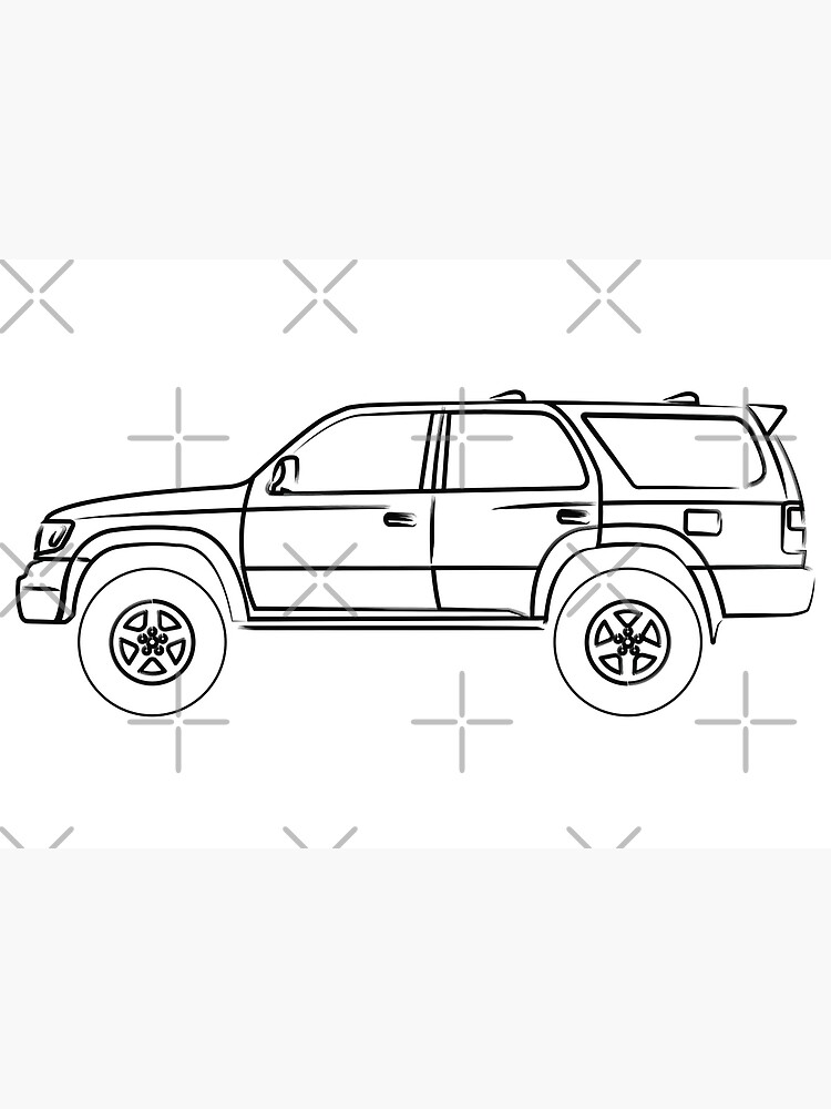 "3rd gen 4runner Hilux surf black outline" Poster for Sale by ...