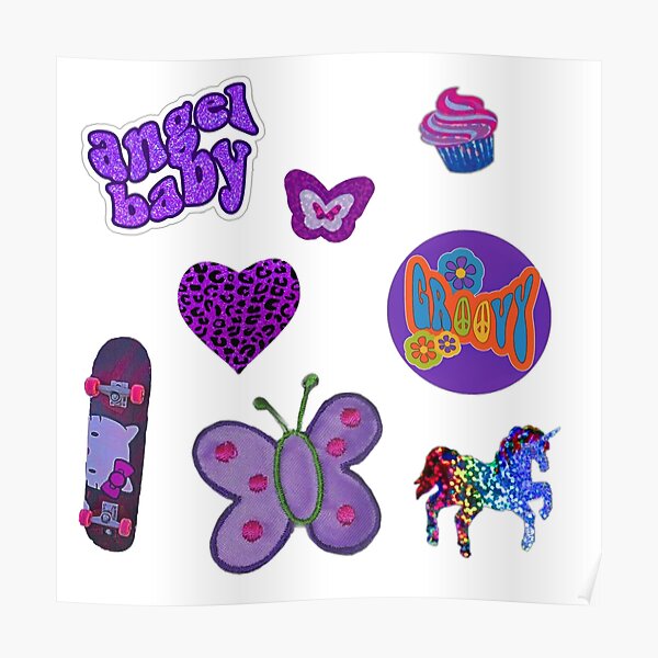 "y2k purple glitter vintage collection" Poster for Sale by MissDesigner ...