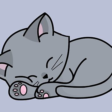 "Grey Cat - Sleeping" Sticker for Sale by missnisa | Redbubble