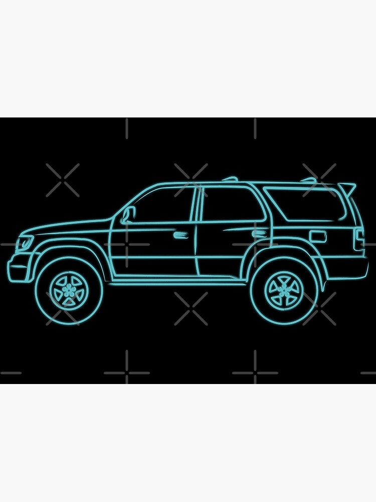 "3rd gen 4runner Hilux surf outline teal" Art Print by MandalaPics ...
