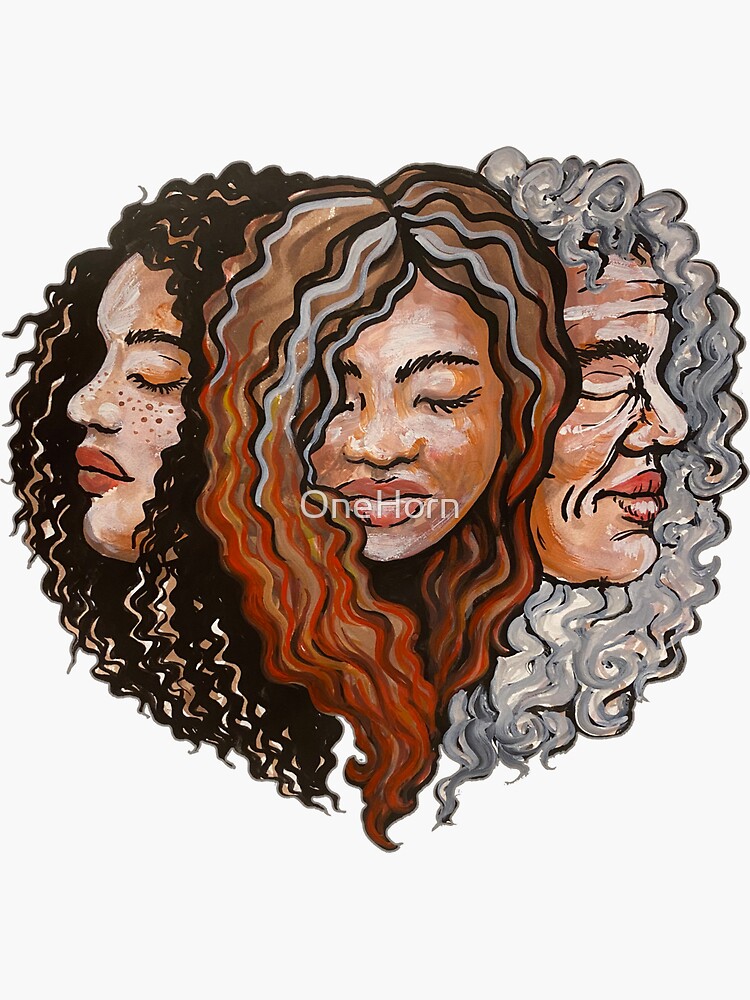 "Face of the Triple Goddess" Sticker for Sale by OneHorn | Redbubble