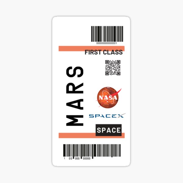 Pegatinas: Boleto A Marte | Redbubble
