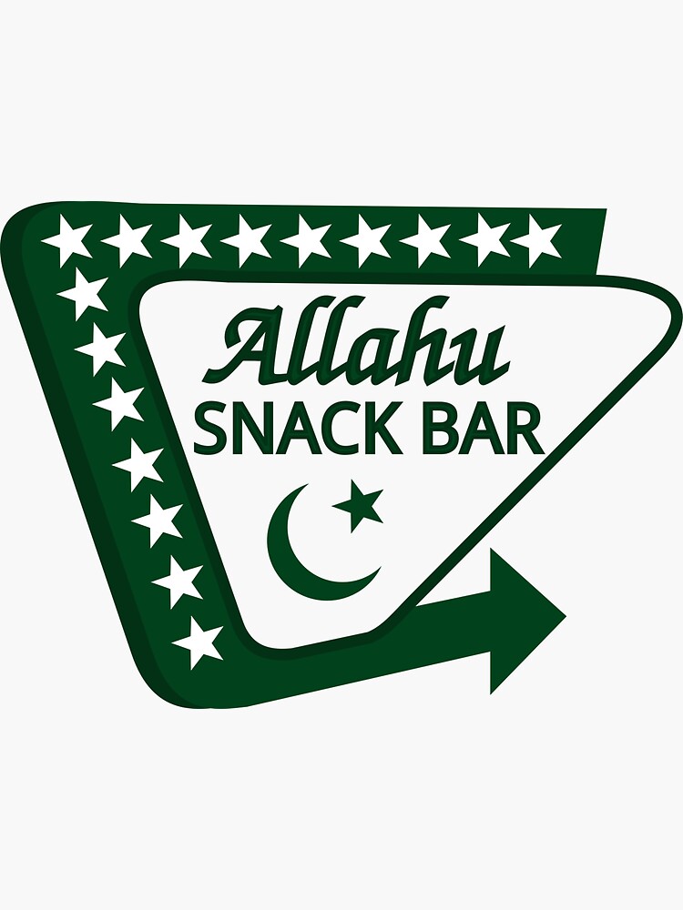 "Allahu Snack Bar" Sticker for Sale by criangulien | Redbubble