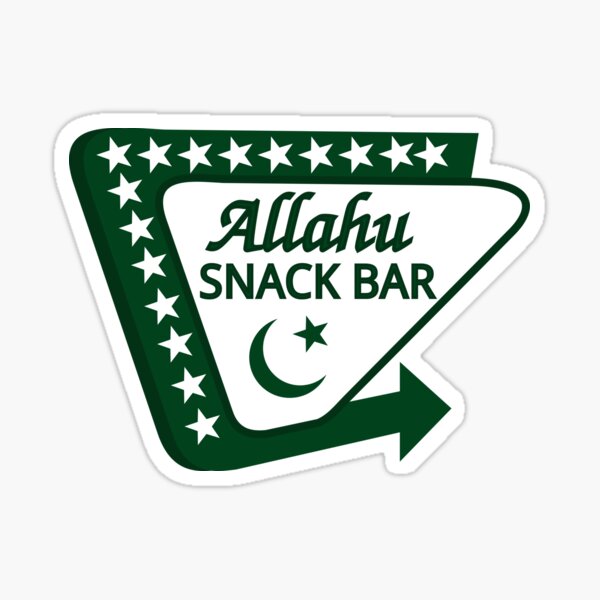 "Allahu Snack Bar" Sticker for Sale by criangulien | Redbubble