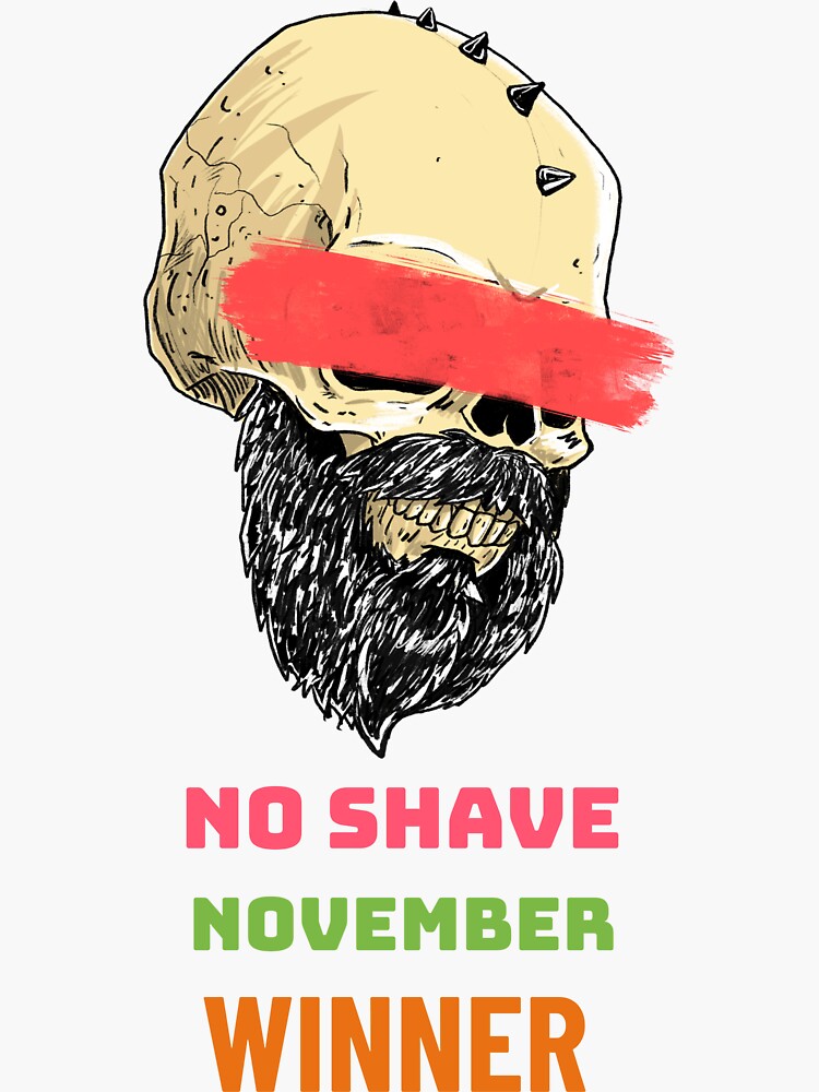 "No shave november winner- bearded skull" Sticker for Sale by ...