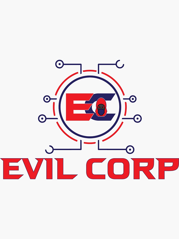 "Evil Corp . Biz" Sticker for Sale by GrayHatco | Redbubble