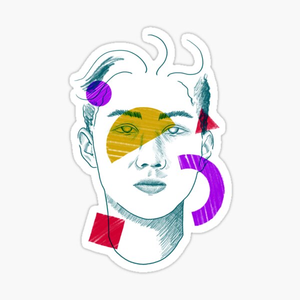 "Minimalist Classic Boy Face Line Art V1" Sticker by zainasifzz | Redbubble