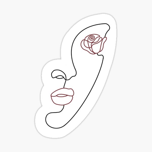 "Abstract woman profile " Sticker for Sale by Lunar-stickers | Redbubble