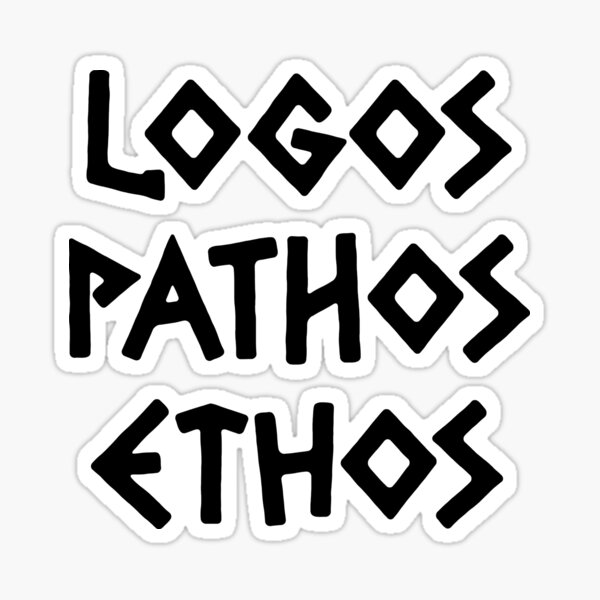 "Logos Pathos Ethos - Greek Philosophy Gift" Sticker for Sale by The ...