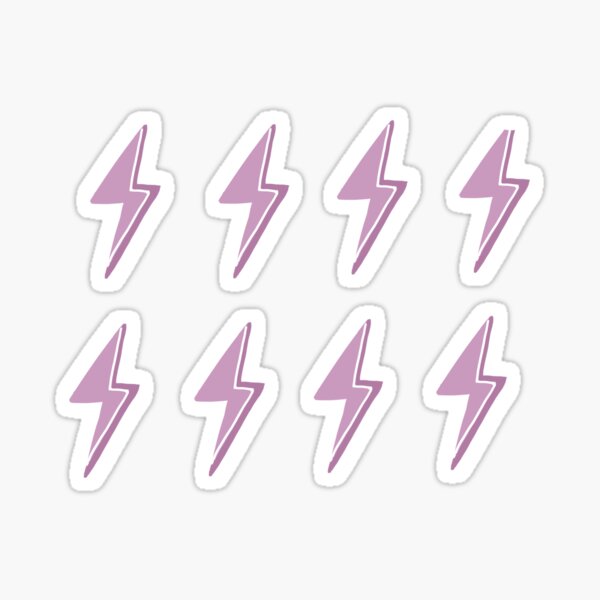 "Purple lightning bolt sticker pack" Sticker by amritasart | Redbubble