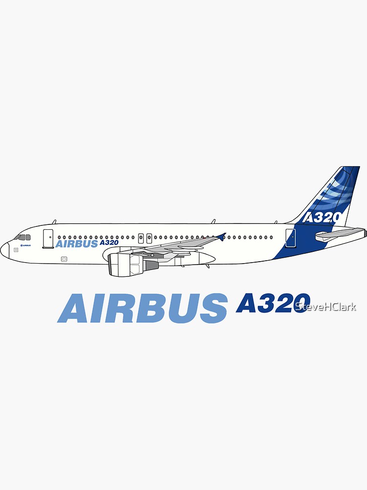 "Airbus A320 Illustration" Sticker for Sale by SteveHClark | Redbubble