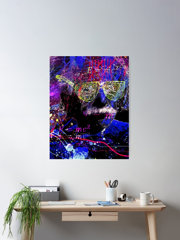 "Cool Albert Einstein Abstract Blacklight Art " Poster for Sale by ...