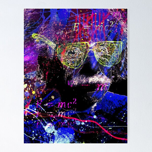 "Cool Albert Einstein Abstract Blacklight Art " Poster for Sale by ...