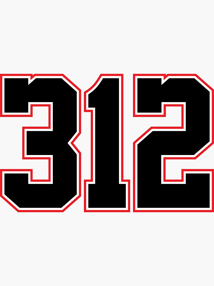 "Chicago Bulls 312 Area Code" Sticker for Sale by jacoblantzman | Redbubble