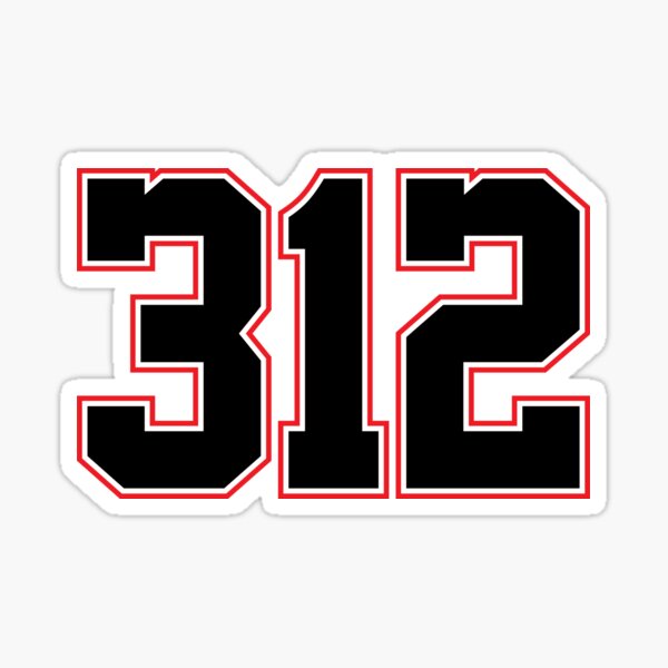 "Chicago Bulls 312 Area Code" Sticker for Sale by jacoblantzman | Redbubble