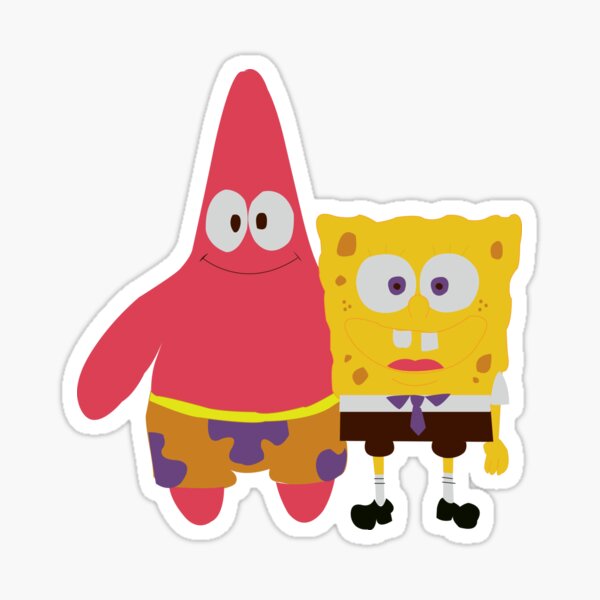 "SpongeBob and Patrick " Sticker for Sale by Artellica | Redbubble