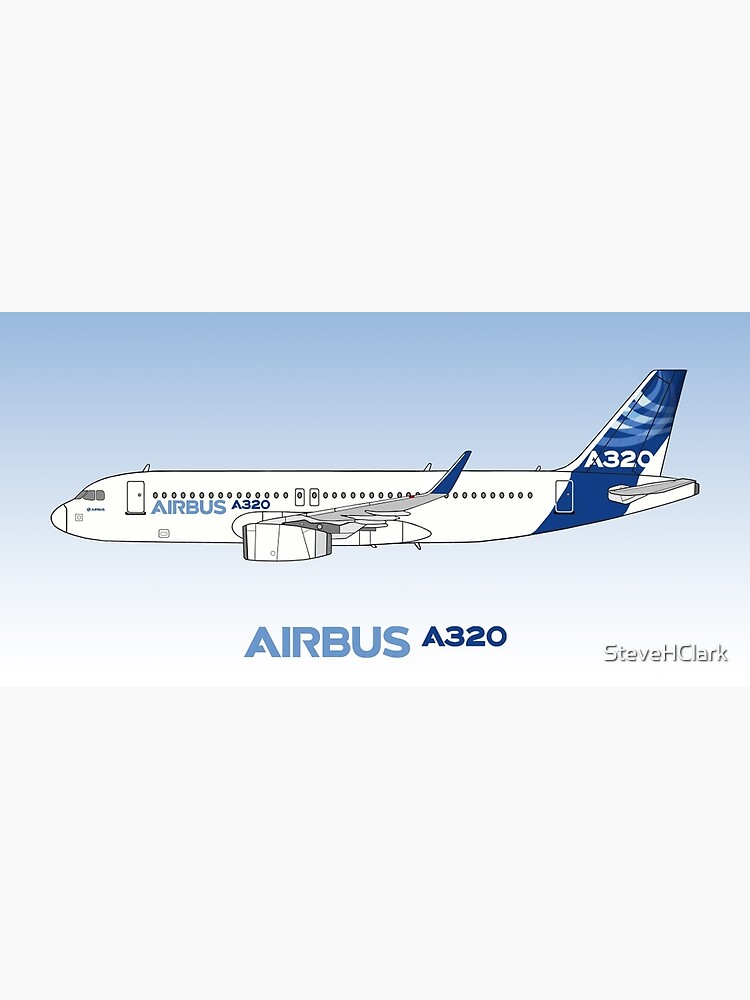 "Airbus A320 Illustration With Sharklet Wingtips" Poster by SteveHClark ...