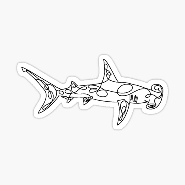 "Hammerhead Line Art" Sticker for Sale by laurenmoee | Redbubble