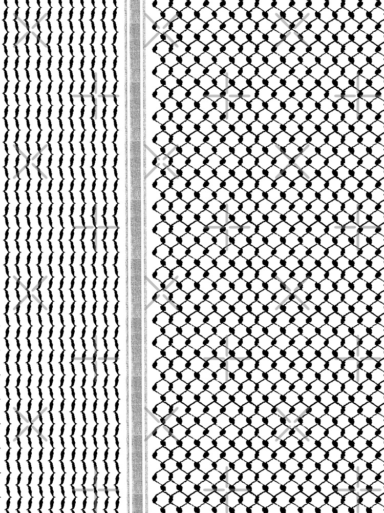 "Palestinian Hatta Kufiya Folk Pattern #2-Black, Palestine Arabic ...