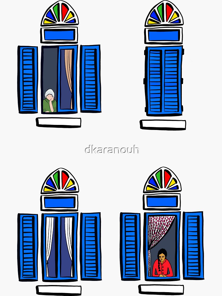 "Four Windows, Beirut" Sticker for Sale by dkaranouh | Redbubble
