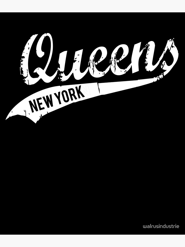 Lámina metálica «Diseño de letra tipográfica apenada de Queens New York ...