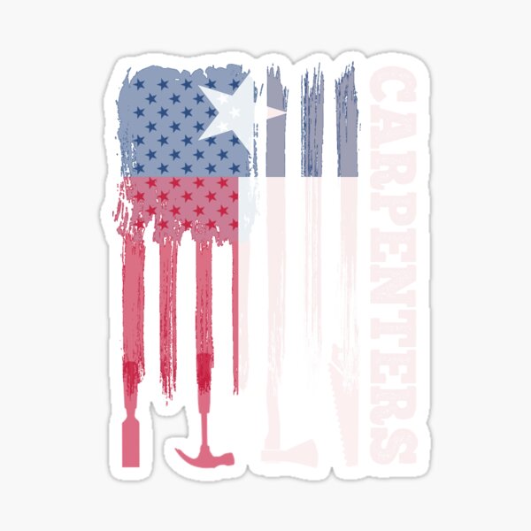 "American Carpenter flag" Sticker for Sale by Sarssal | Redbubble