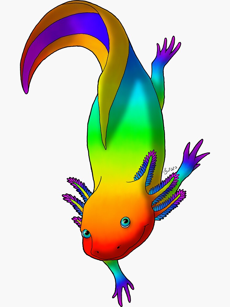 "Rainbow Axolotl" Sticker for Sale by SnapWolf | Redbubble