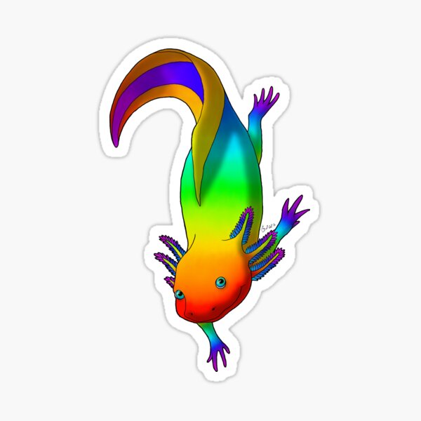 "Rainbow Axolotl" Sticker for Sale by SnapWolf | Redbubble