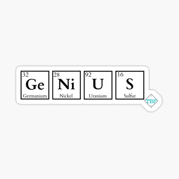"Genius Chemistry Periodic Table Symbols" Sticker by TBF2017 | Redbubble