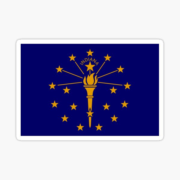 "Indiana State Flag" Sticker by FunWithFlags | Redbubble