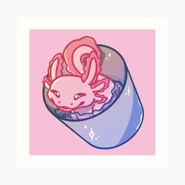 "Axolotl in a Bucket" Art Print by EnchantedAnimal | Redbubble
