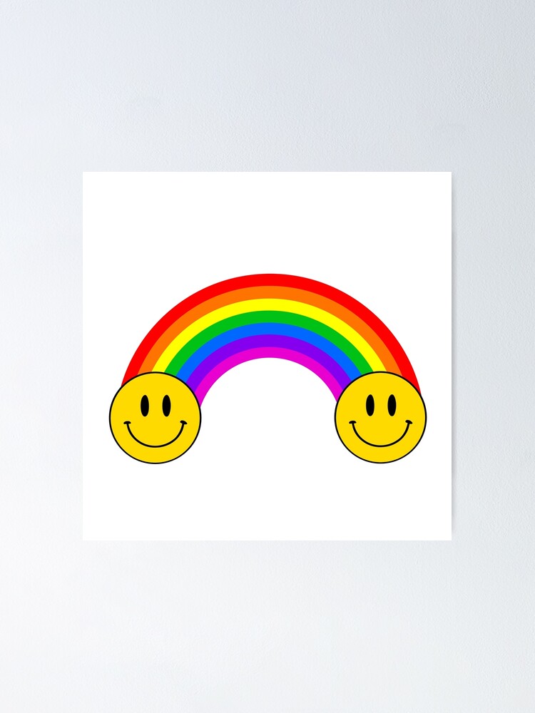 "Rainbow Bright | Happy Face | " Poster for Sale by HappyFaceCo | Redbubble