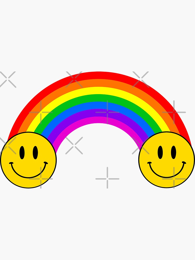 "Rainbow Bright | Happy Face | " Sticker for Sale by HappyFaceCo ...