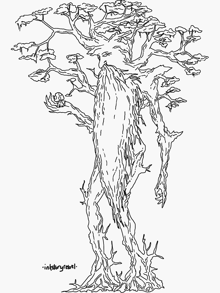 "Treebeard " Sticker for Sale by inkstoryrebel | Redbubble
