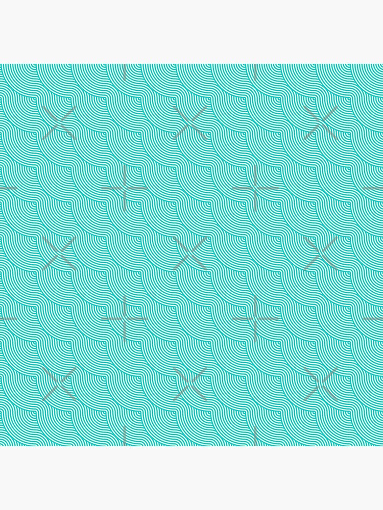Pegatina «Líneas onduladas de color turquesa vívidas como conchas con ...