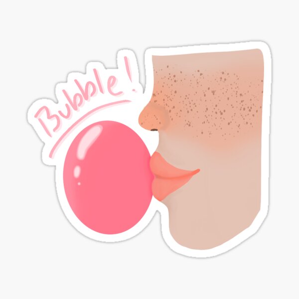 "Bubble gum!" Sticker for Sale by TheBrightleap | Redbubble
