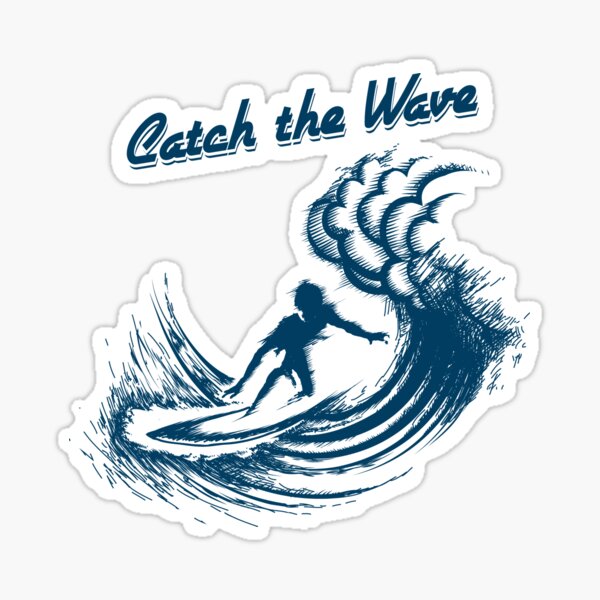 "Surfer riding big wave " Sticker for Sale by devaleta | Redbubble