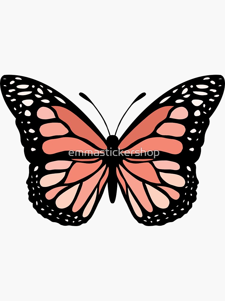 "peach butterfly" Sticker for Sale by emmastickershop | Redbubble