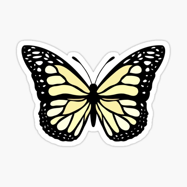 "yellow butterfly" Sticker for Sale by emmastickershop | Redbubble
