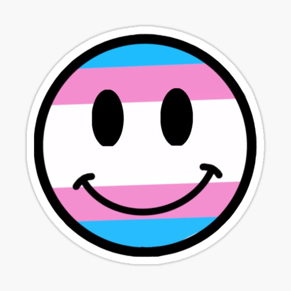 "smiley face trans pride" Sticker for Sale by jennarstickers | Redbubble
