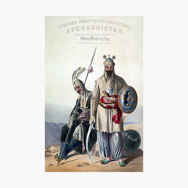Lámina fotográfica « Dos nobles afganos de la tribu Durrani están ...