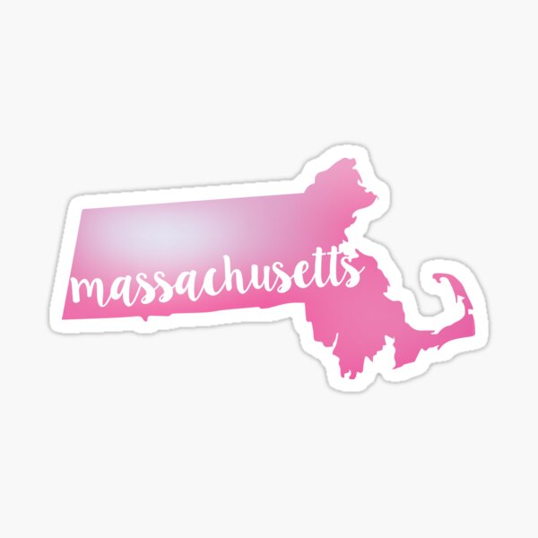 "Massachusetts State Pink vector" Sticker by emilystp23 | Redbubble