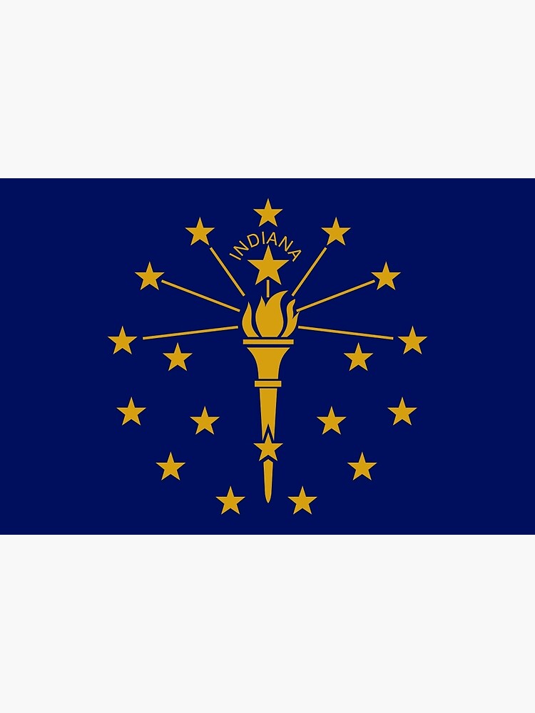 "Gold and Blue Stars and Torch on Flag of Indiana" Poster by pdgraphics ...