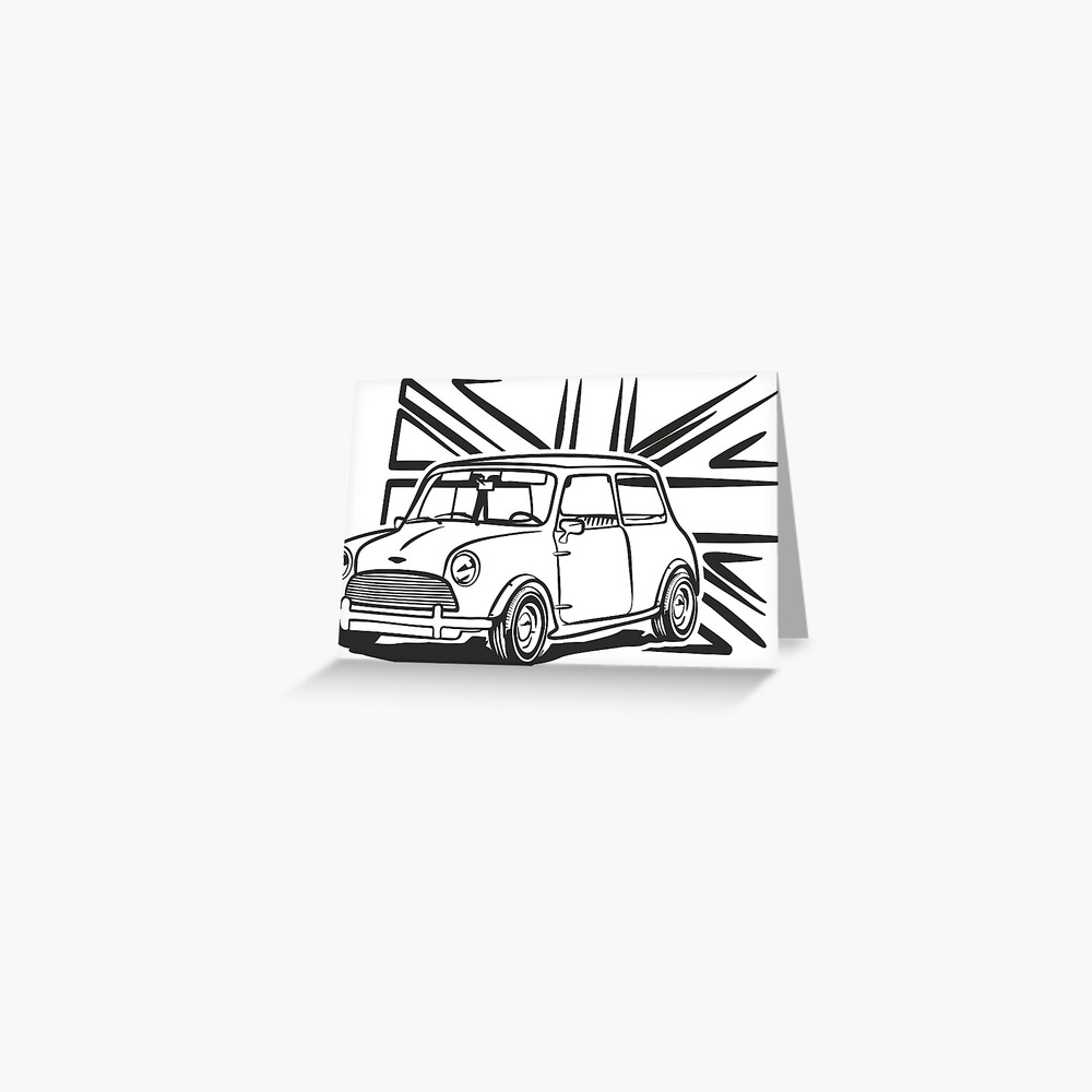 "Austin Mini Cooper Flag" Greeting Card by DRScustoms | Redbubble