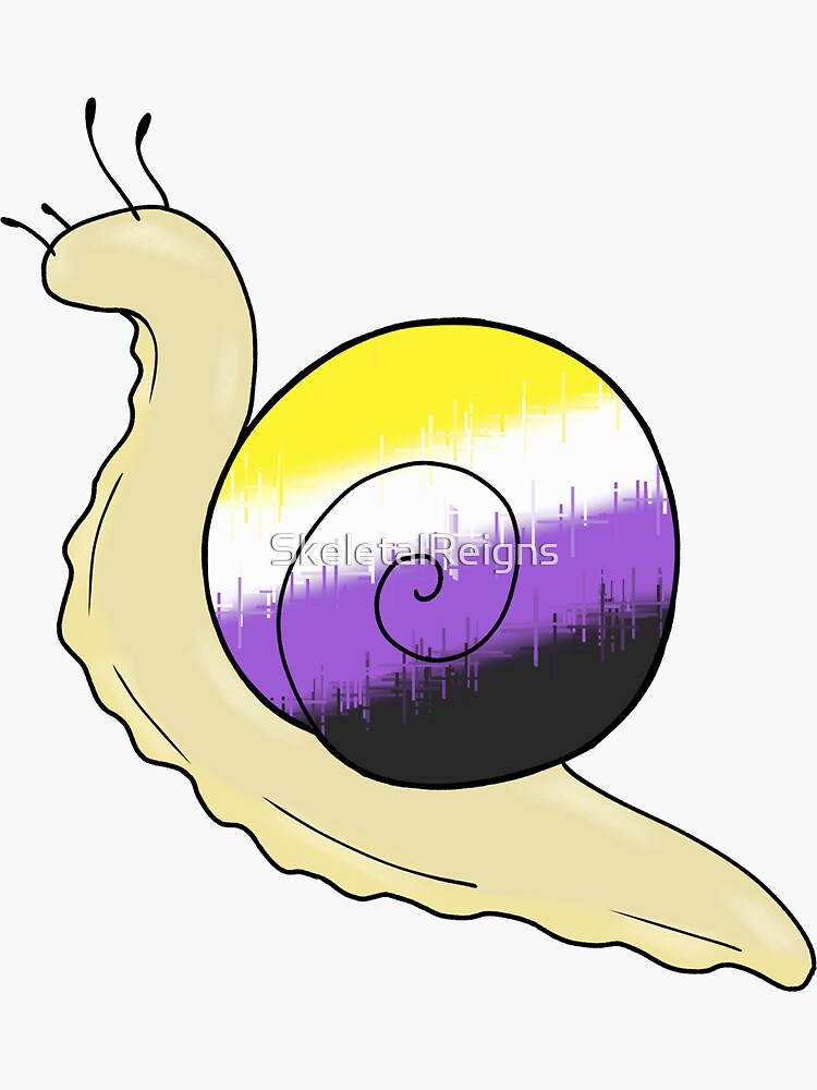 "Non-Binary Snail" Sticker by SkeletalReigns | Redbubble