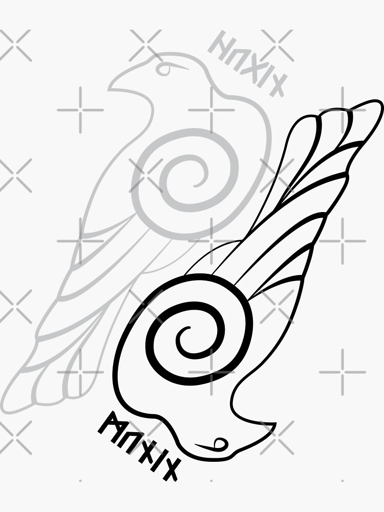 "Hugin & Munin" Sticker by JalbertAMV | Redbubble