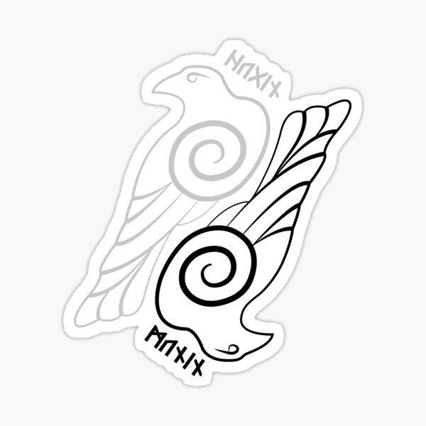 "Hugin & Munin" Sticker by JalbertAMV | Redbubble
