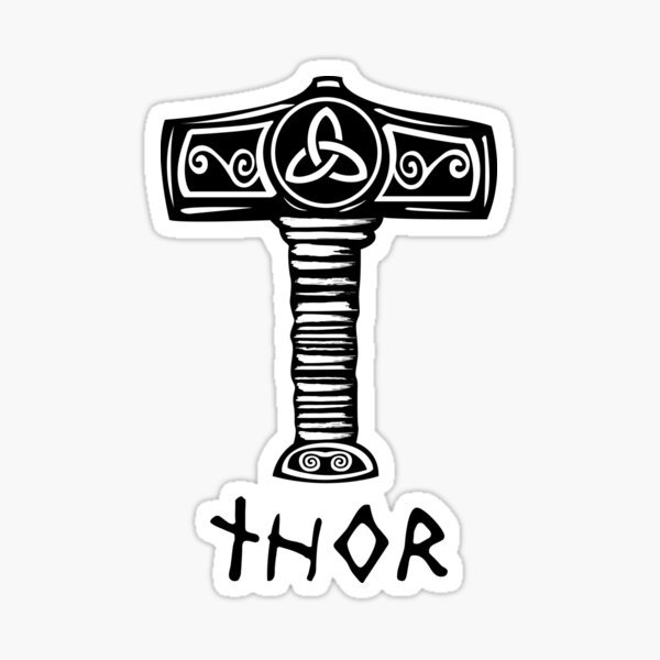 Materials Embellishments Labels, Stickers & Tags Mjolnir Sticker Thor ...