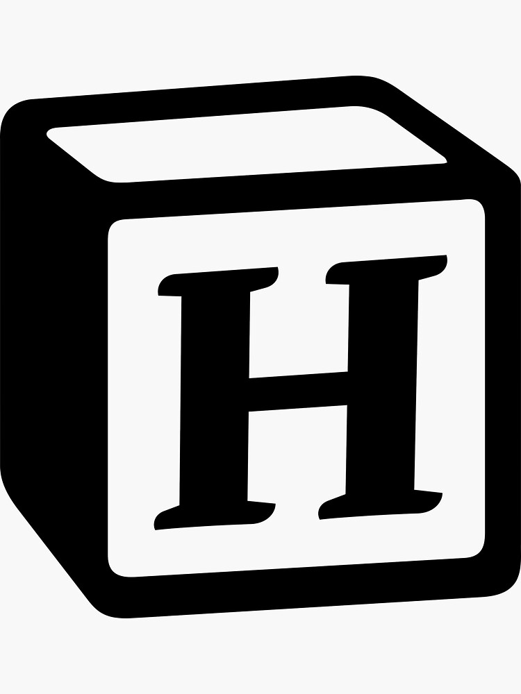 "Letter "H" Block Personalised Monogram" Sticker for Sale by Notionware ...